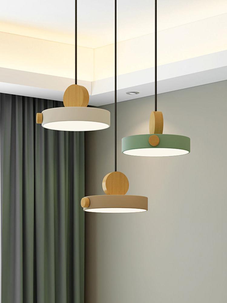 Contemporary Simplistic Macaroon Wood Pendant Light